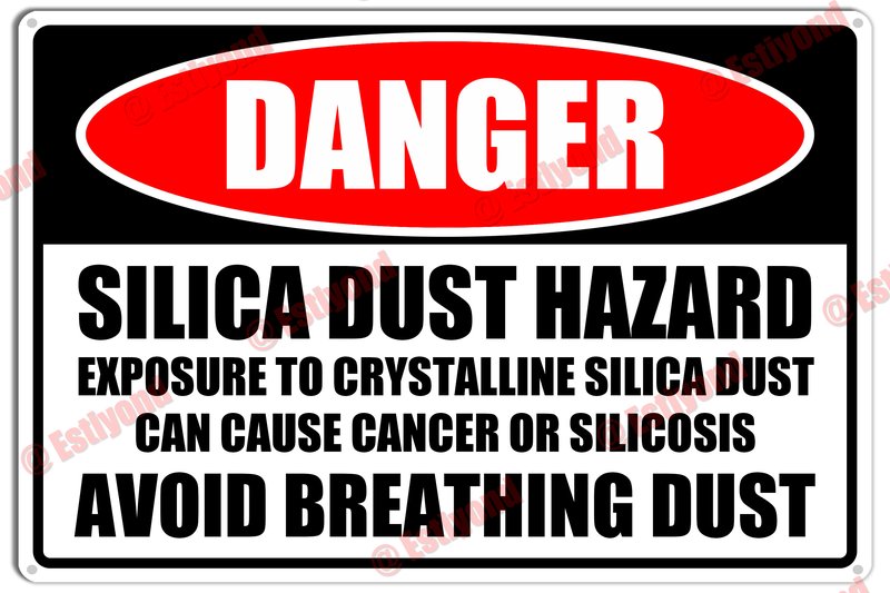 Silica Dust Hazard Exposure To Crystalline Silica Dust Caution Warning ...