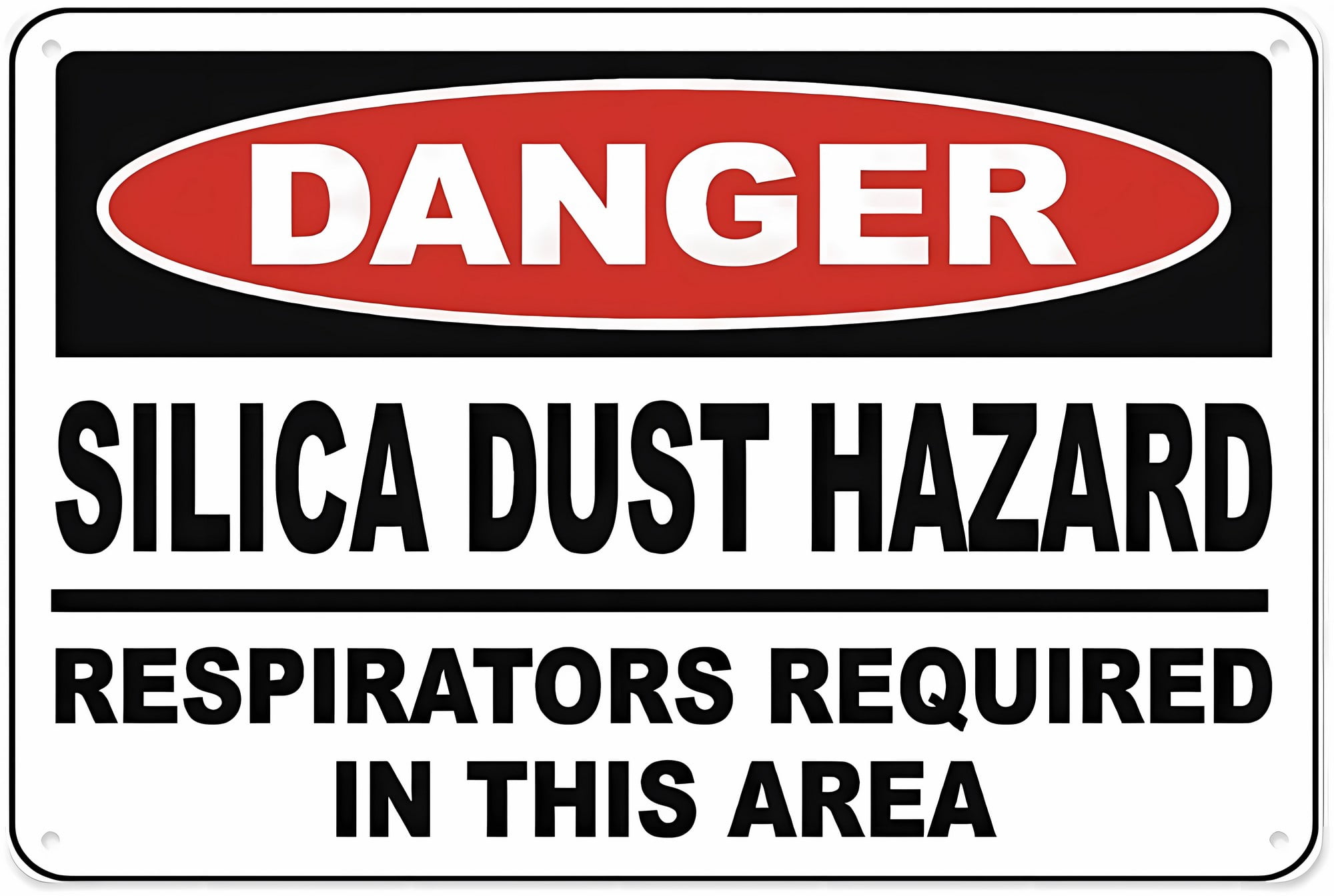 Silica Dust Hazard Respirators Required Sign - 8"x12" Aluminum Tin ...