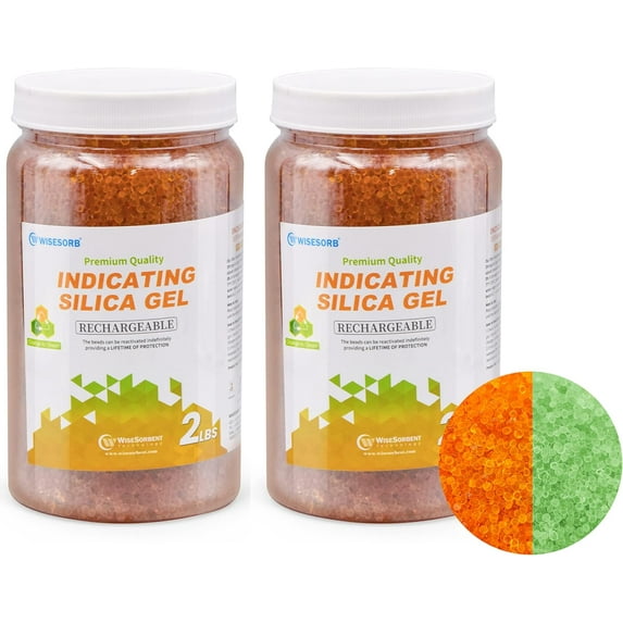 Silica Gel 4LBS, Indicating Silica Beads (Orange to Green), Reusable ...