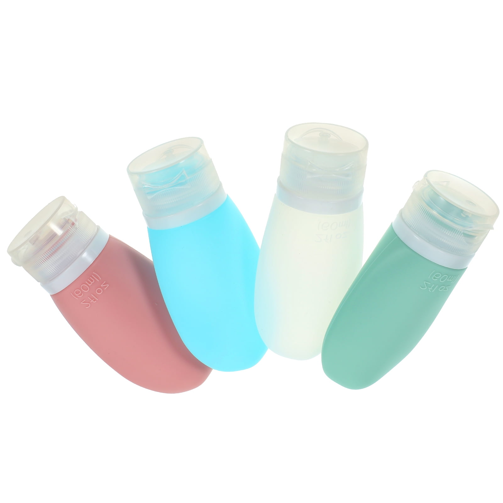 HOMEMAXS 4Pcs Silicone Travel Bottles Leakproof Refillable Squeezable ...