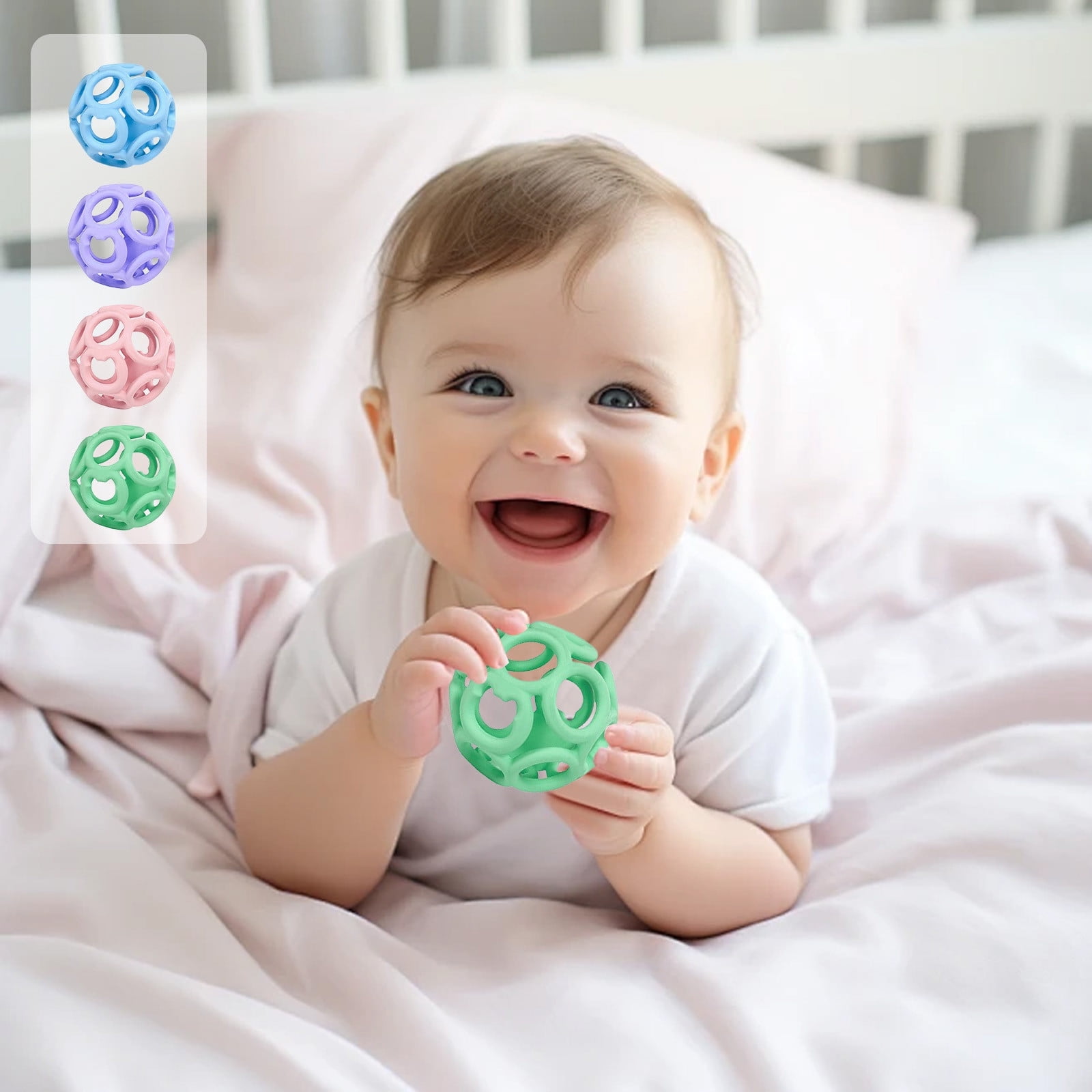 Silica Gel Piano Ball Shaped Sensory Toys for Babies (Blue, Pink ...