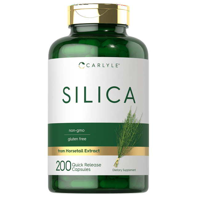Carlyle Silica 500mg Herbal Supplement | 200 Capsules | Mineral from ...