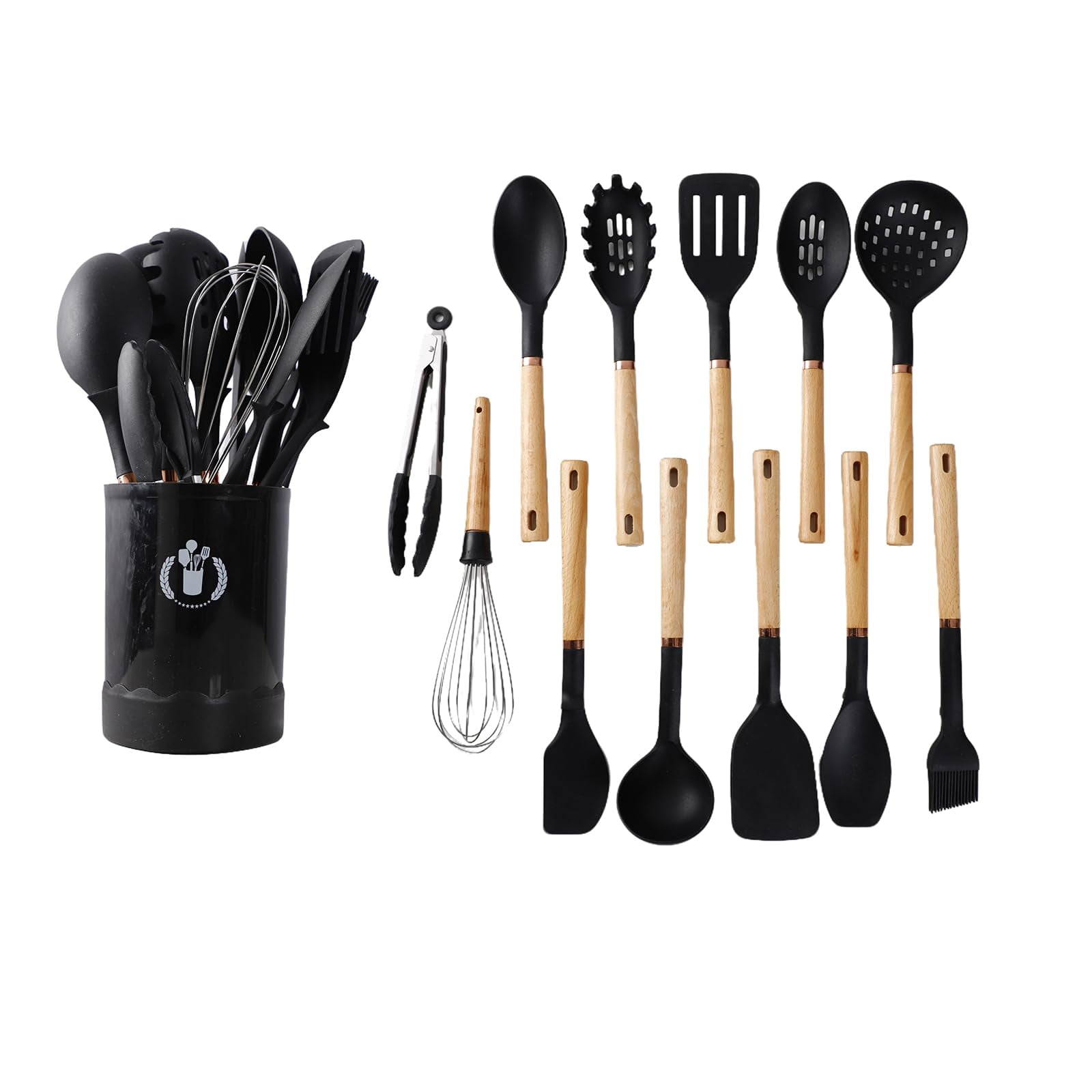 Silicon Cooking Utensils Set - 446°F Heat Resistant 13Pcs,Kitchen ...