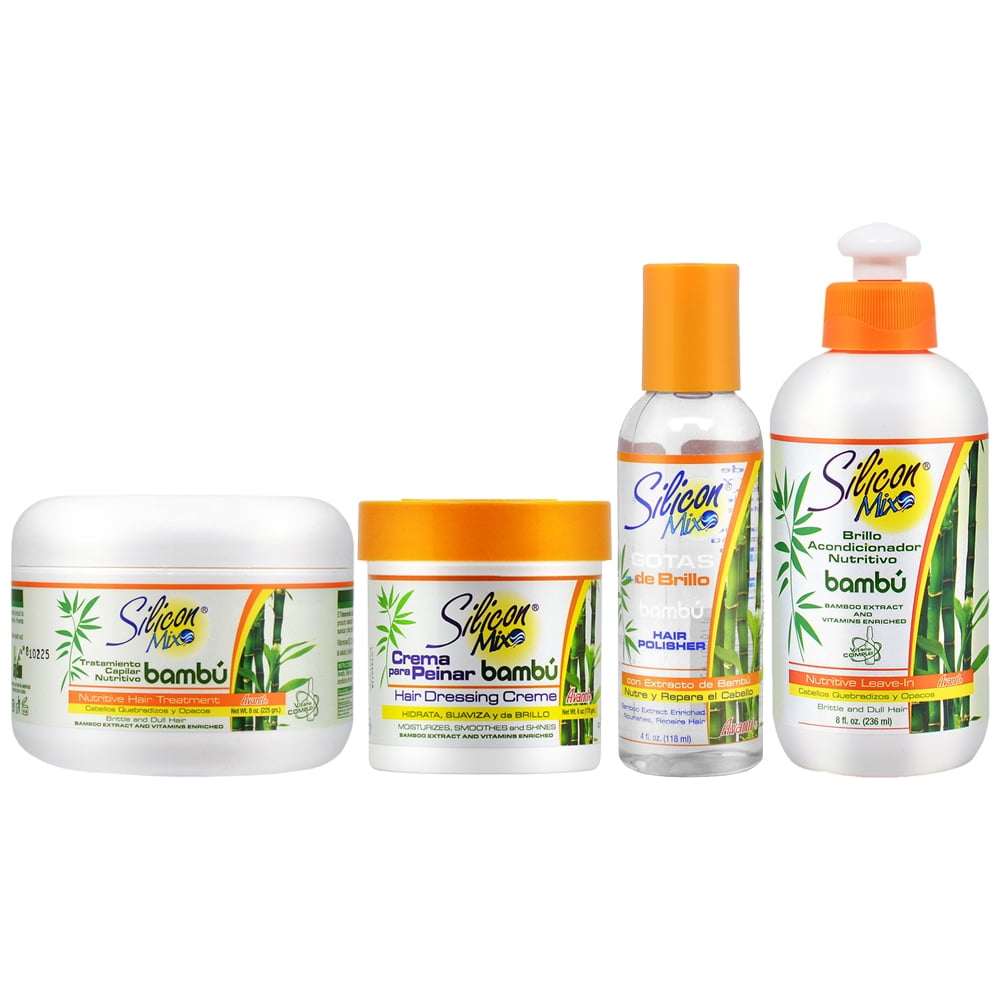Silicon Mix Bambu Treatment 8oz + Hair Dressing Crème 6oz + Hair ...