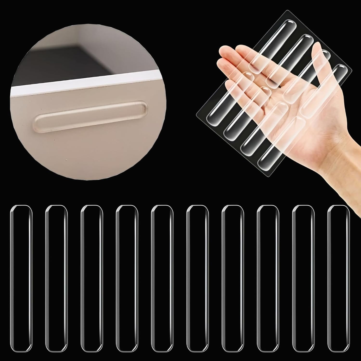 Silicon Wall Protector 10Pcs Transparent 224 inch Strip Door Handle ...