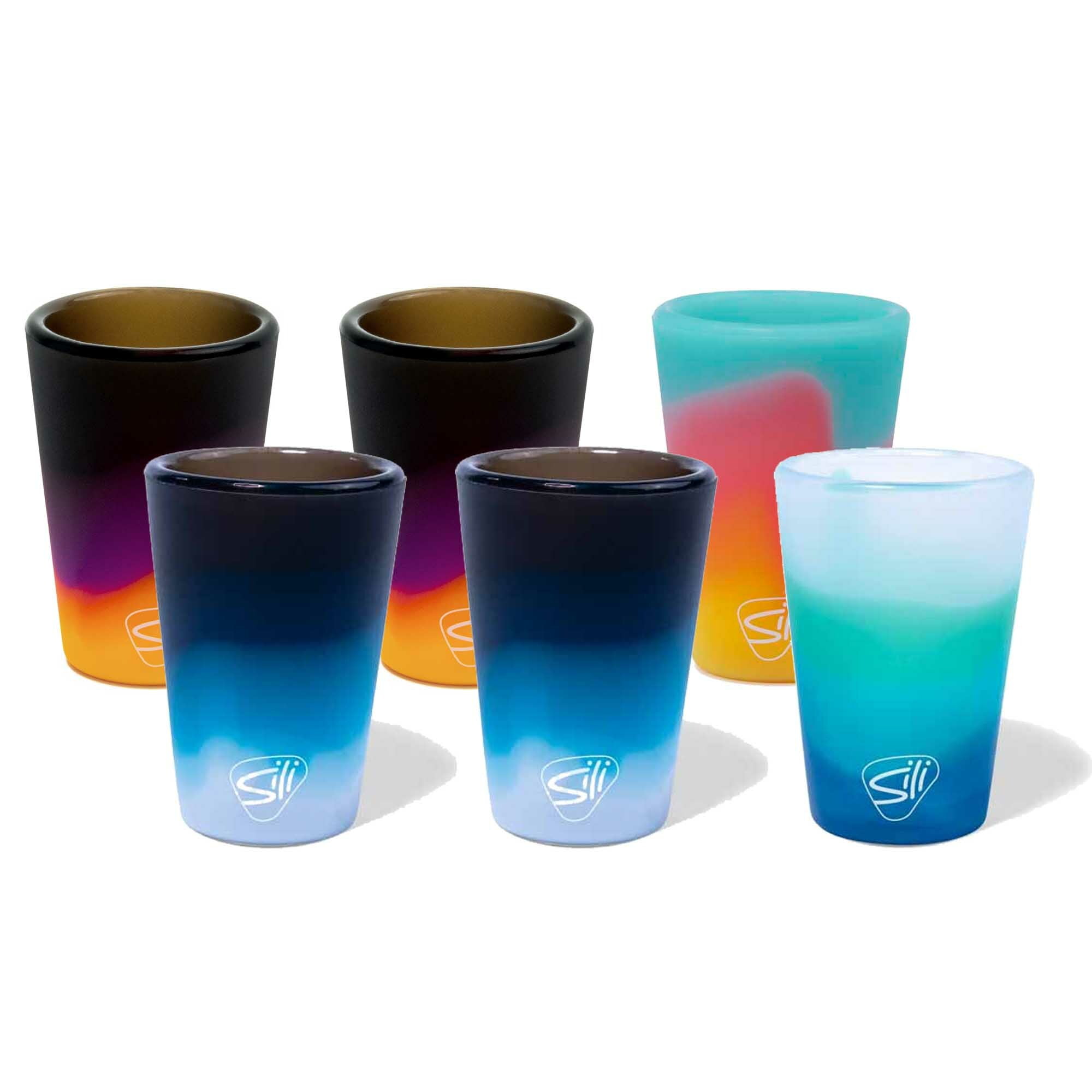 Silipint Silicone 1.5 oz Shot Glass Set 6 Pack - Moonbeam, Sun Storm ...