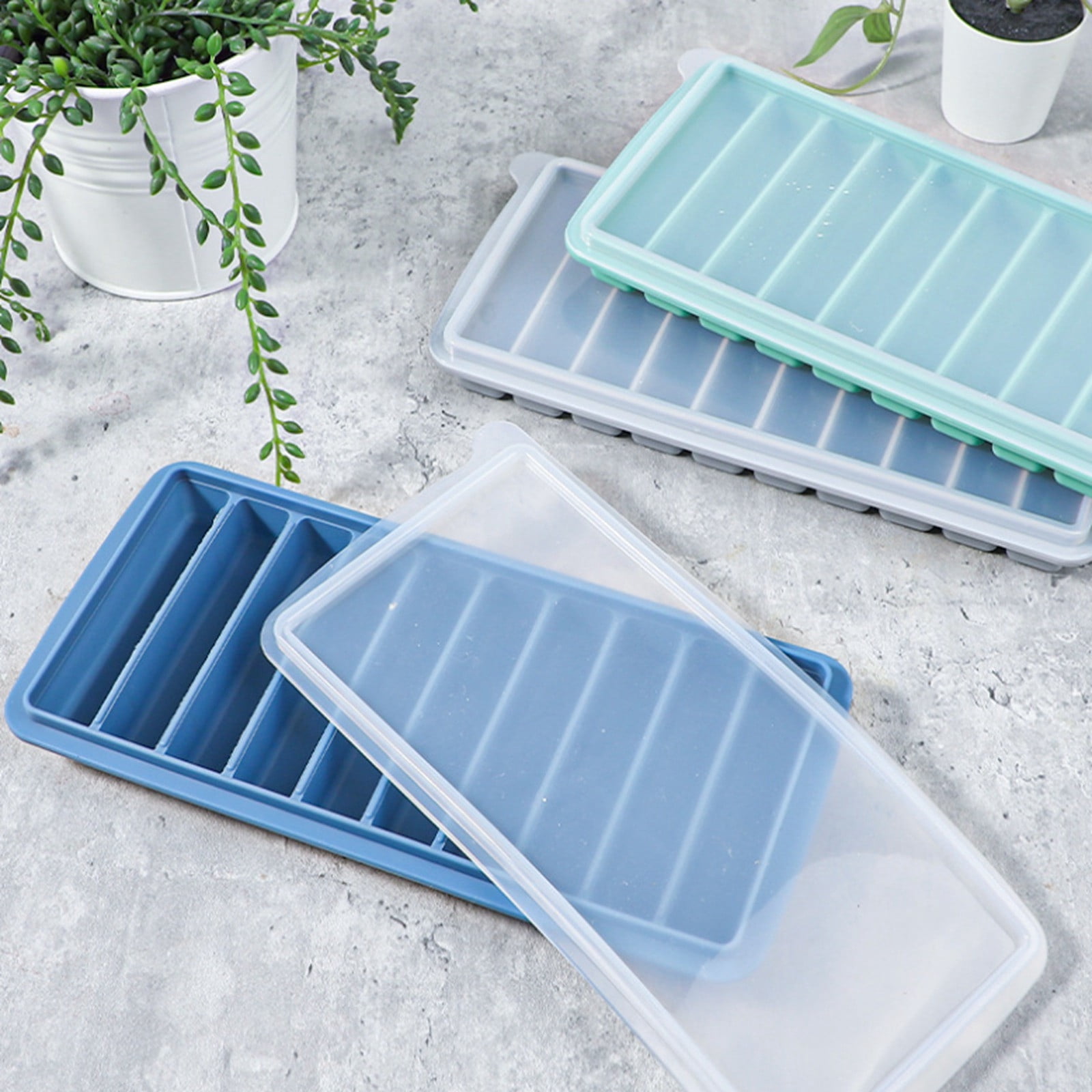 Silicone 10 Grid Long Ice Tray without Printing Transparent Ice Ice ...