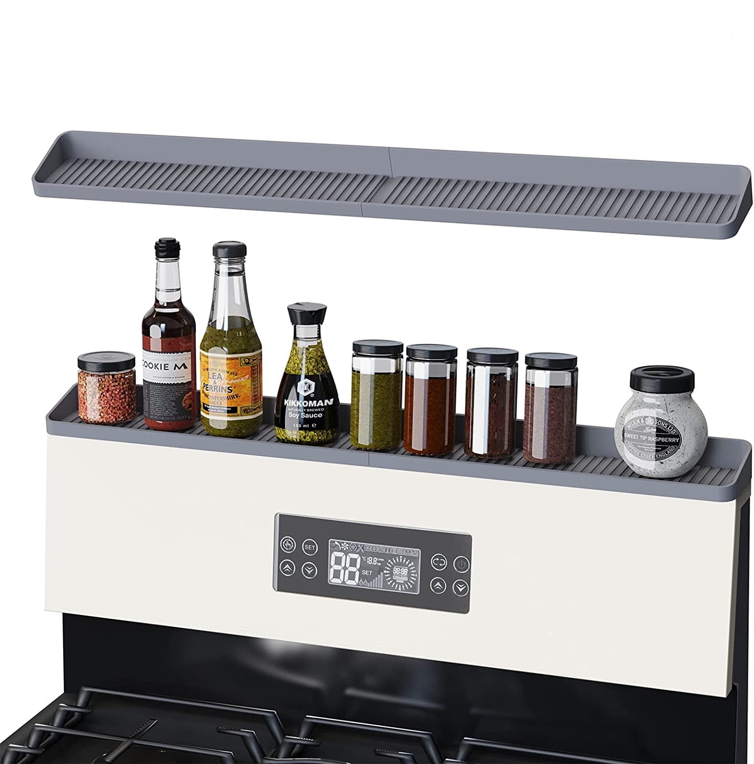 Silicone 15" Stove Top Shelf, Kitchen Magnetic Shelf for the Stove - 2 ...