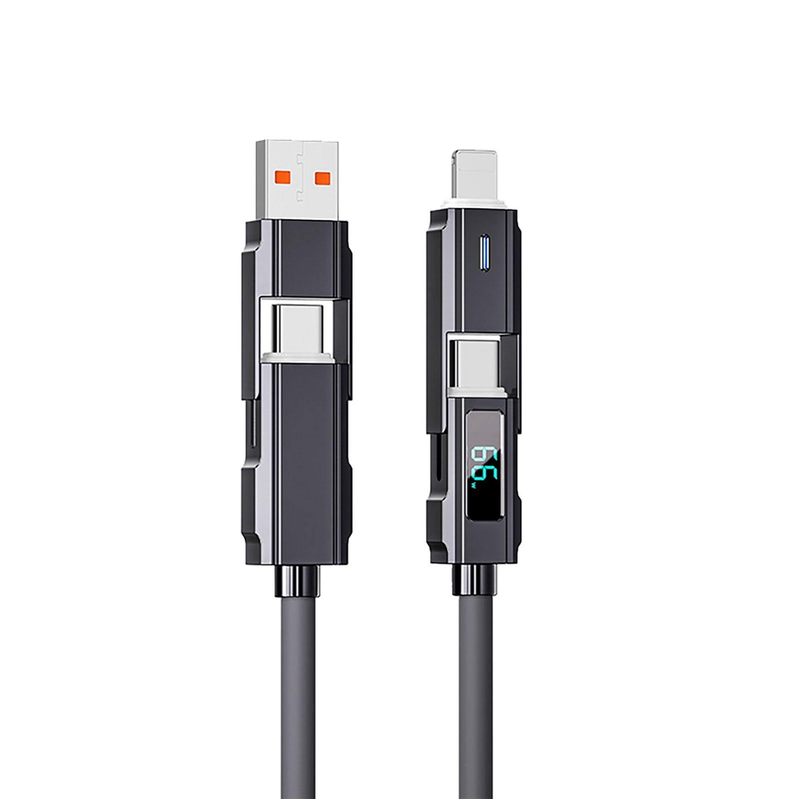 Silicone 4-Port USB Charging Cords - 3.3FT Fast Charger Block with ...
