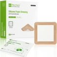 Silicone Adhesive Foam Dressing with Gentle Border 6''x6'', 10 Packs ...