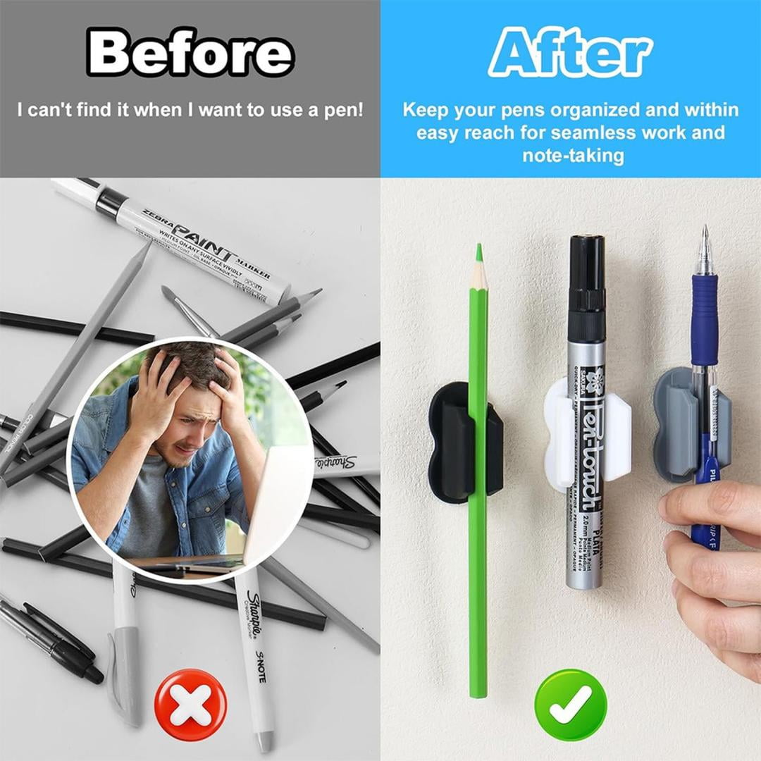 Silicone Adhesive Pen Holder Clips, Multi-Functional Adhesive Pencil ...