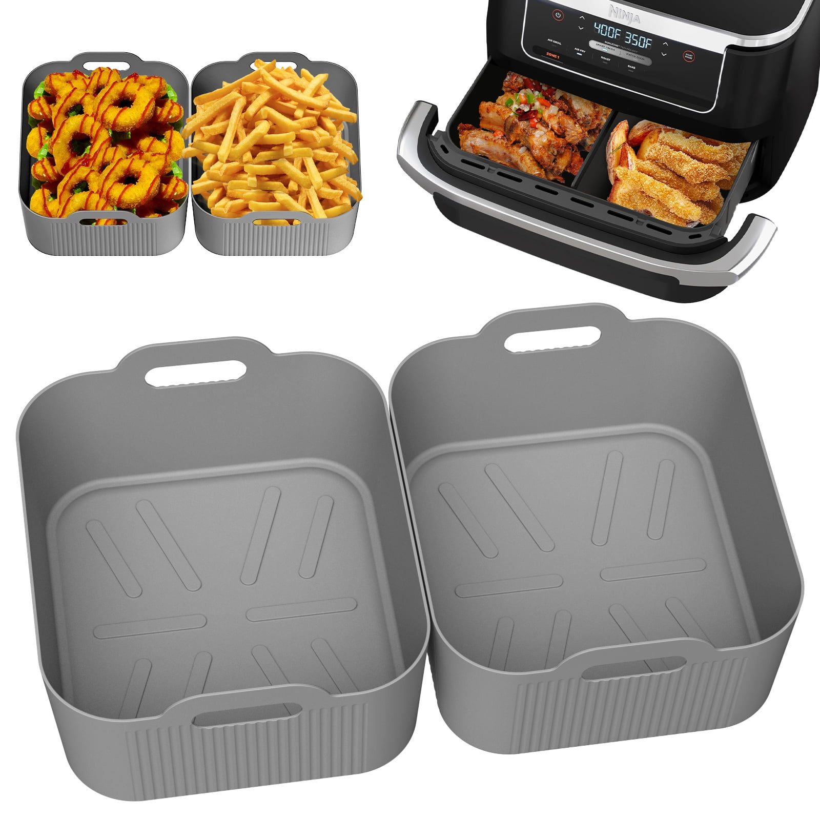 Silicone Air Fryer Liners for Ninja AF500UK, Reusable Air Fryer ...