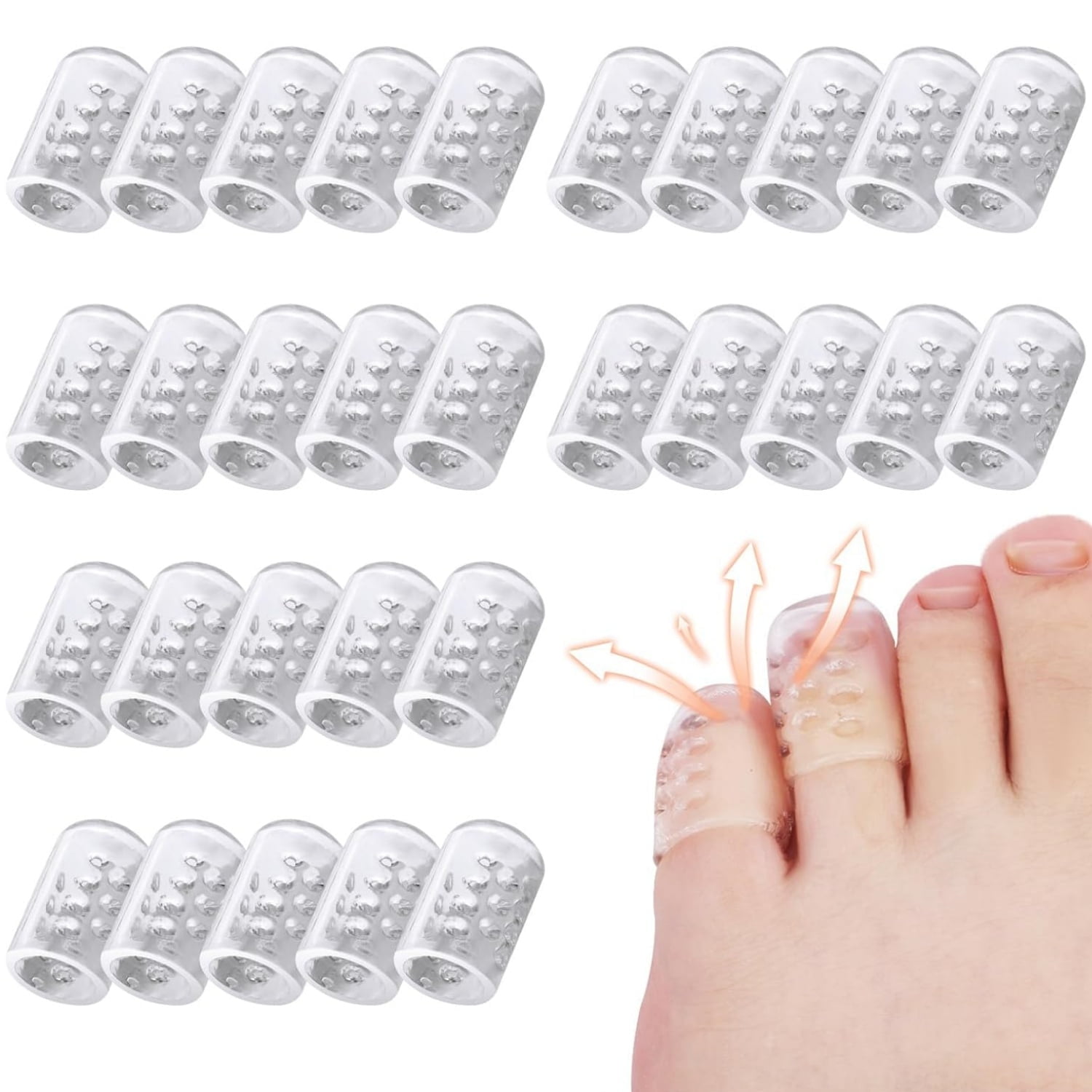 Silicone Anti-Friction Toe Protector 30 Pcs Gel Toe Protectors ...
