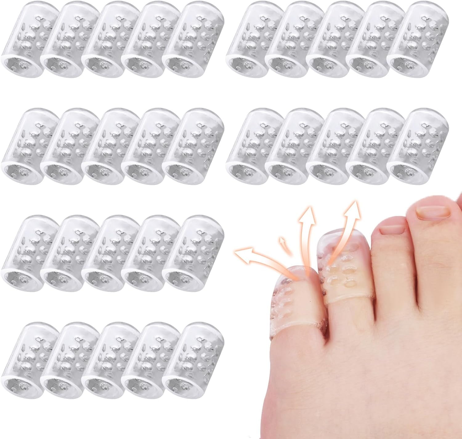 Silicone Anti-Friction Toe Protector, 30 Pcs Gel Toe Protectors ...