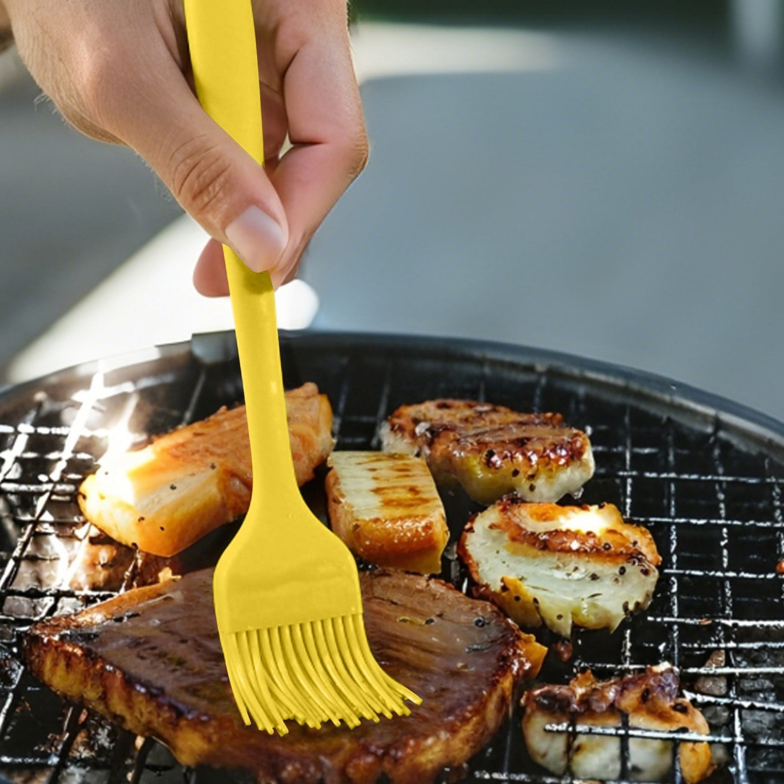 Silicone BBQ Grill Brush & Brush Set Functional Cleaning And Basting ...