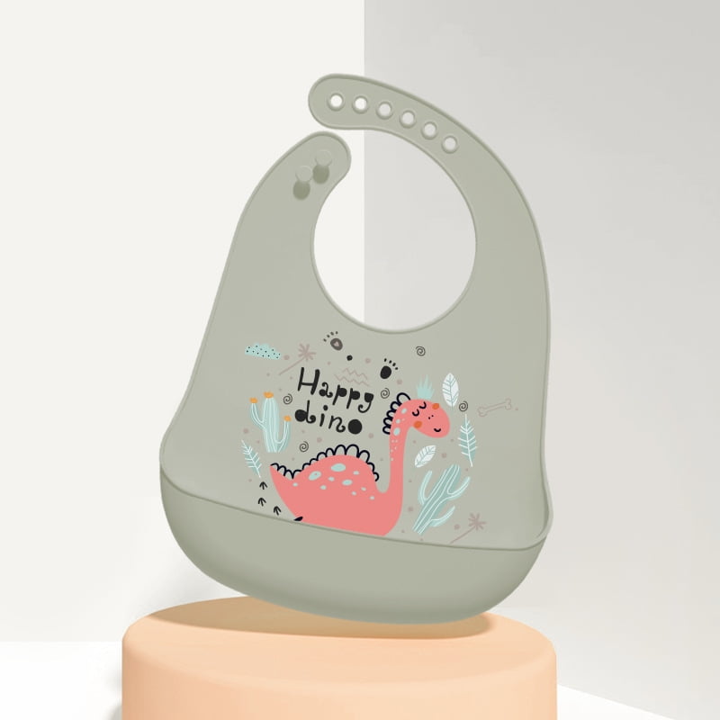 Silicone Baby Bib–Waterproof Adjustable Feeding Bib with Food Crumb ...
