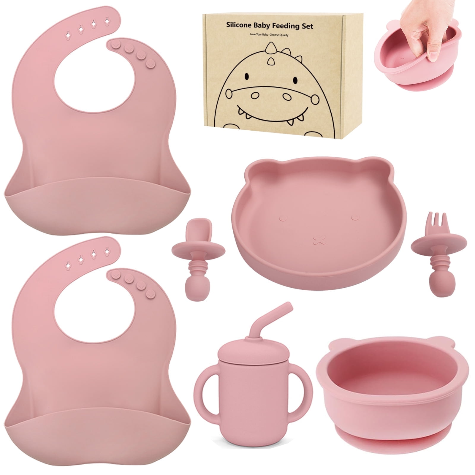Silicone Baby Feeding Set,Baby Led Weaning Supplies Include Suction ...