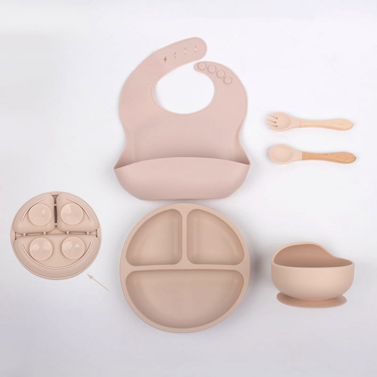 Silicone Baby Feeding Set, Baby Led Weaning Supplies with Suction Bowl ...