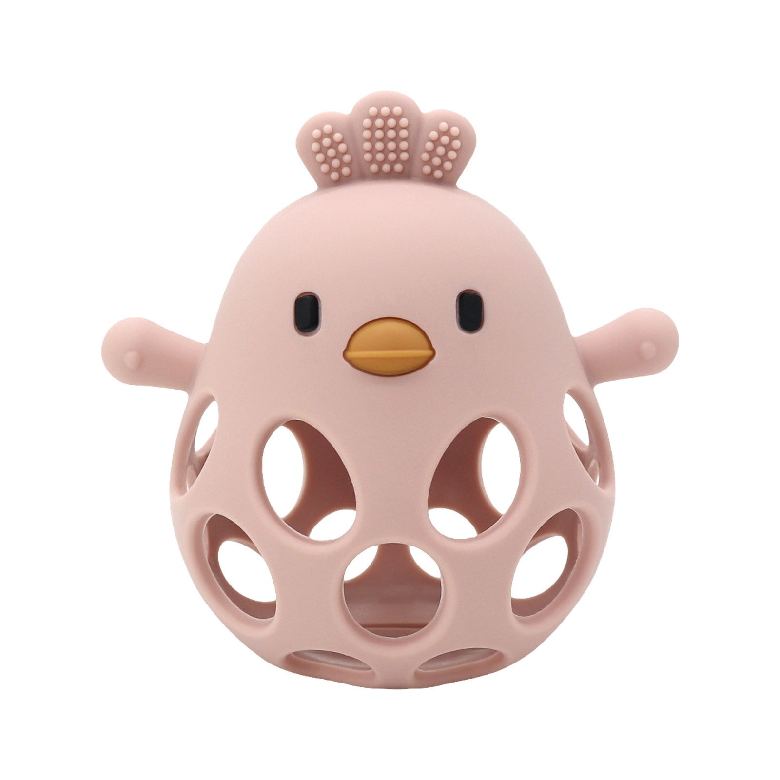 Silicone Baby Rattle Chicken Teething Ring Baby Teething Toy Teething ...
