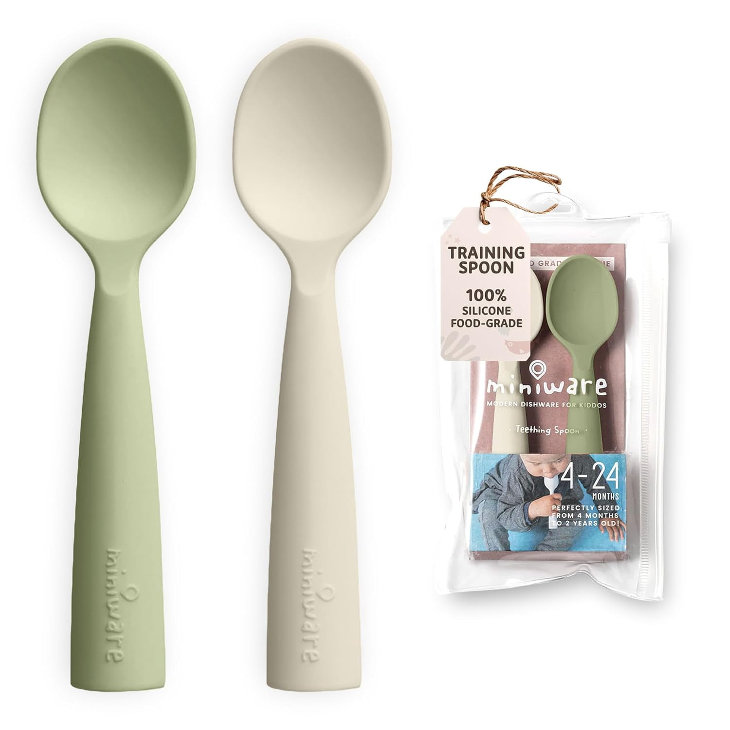 Silicone Baby Spoon for Training - BPA Free Utensils Spoons Self ...