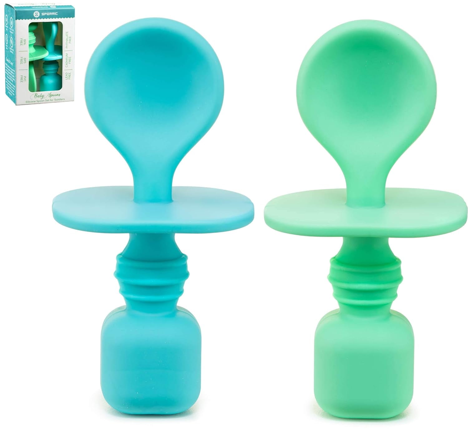 Silicone Baby Spoons for Baby Led Weaning 2-Pack, First Stage Baby ...