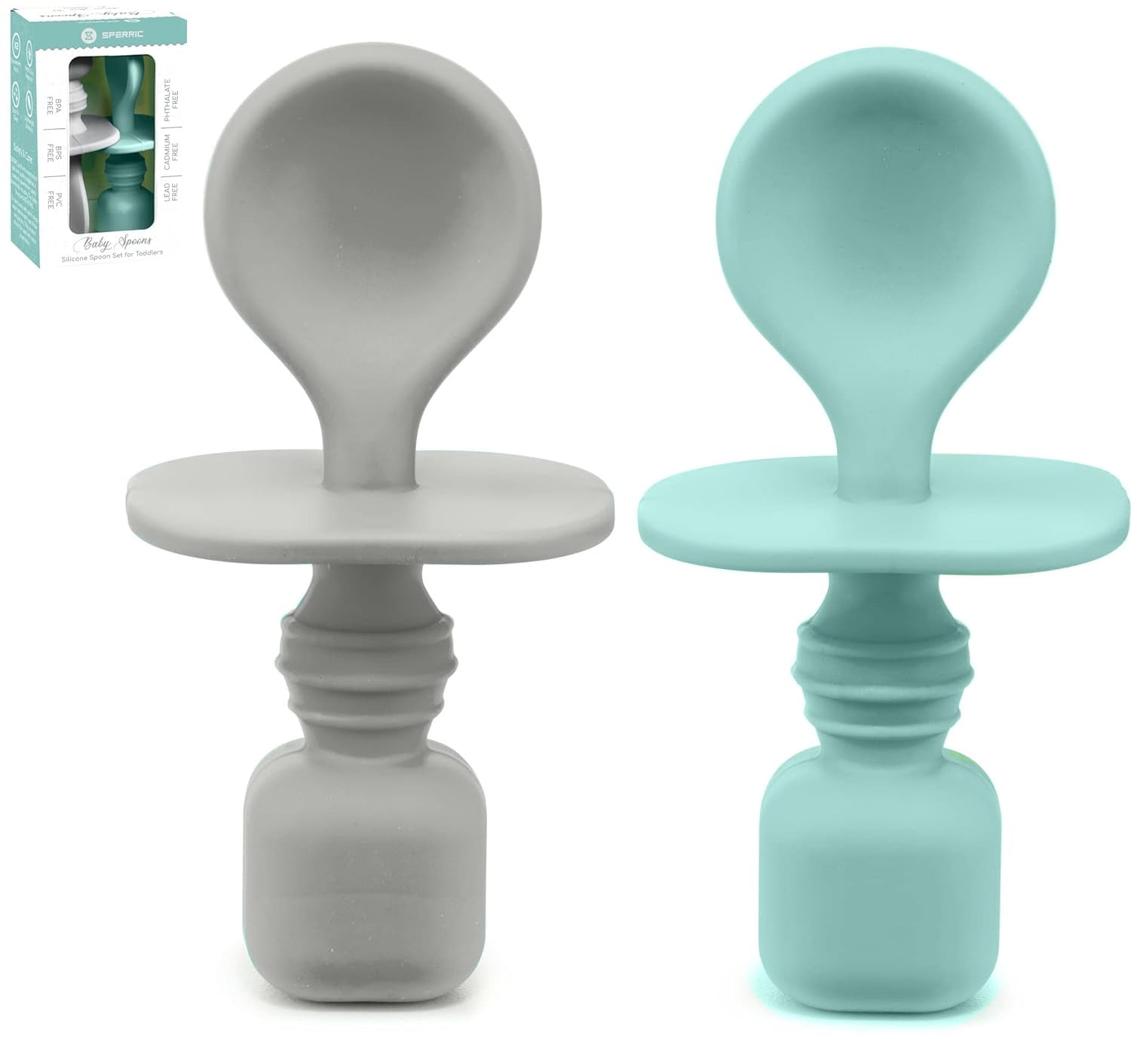 Silicone Baby Spoons for Baby Led Weaning 2-Pack, First Stage Baby ...