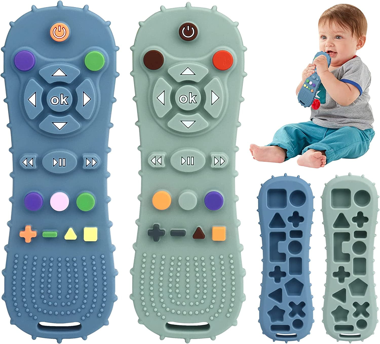 Silicone Baby Teething Toy, TV Remote Control Shape Baby Teether Toys ...