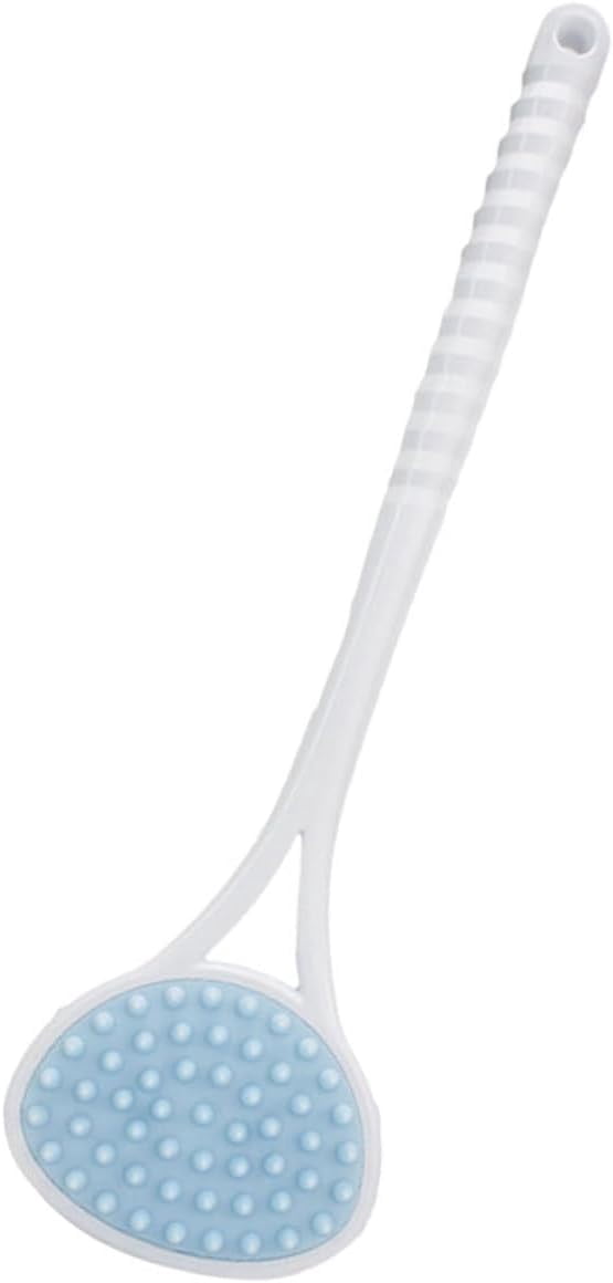 Silicone Back Scrubber Long Handle Bath Brush Double-Sided Soft ...
