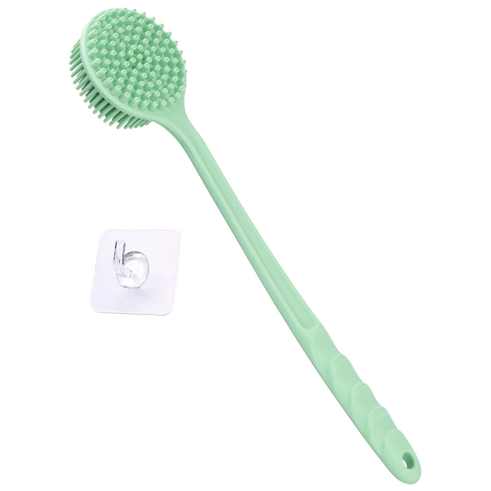 Silicone Back Scrubber, Long Handle Soft Bristles Bath Brush with ...