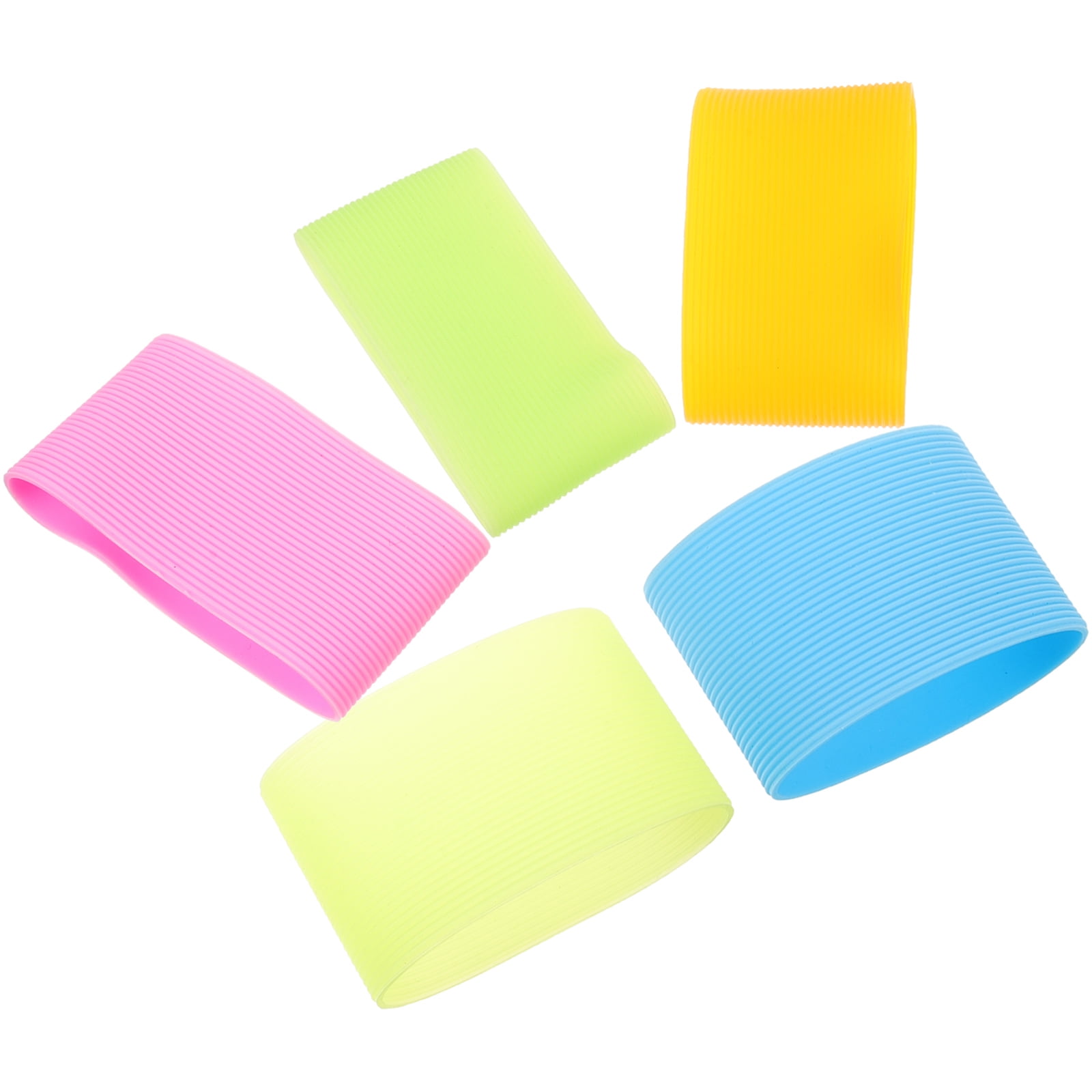 Silicone Bakery Sleeve Water Cup Protector Glass Lid Covers Thermal ...