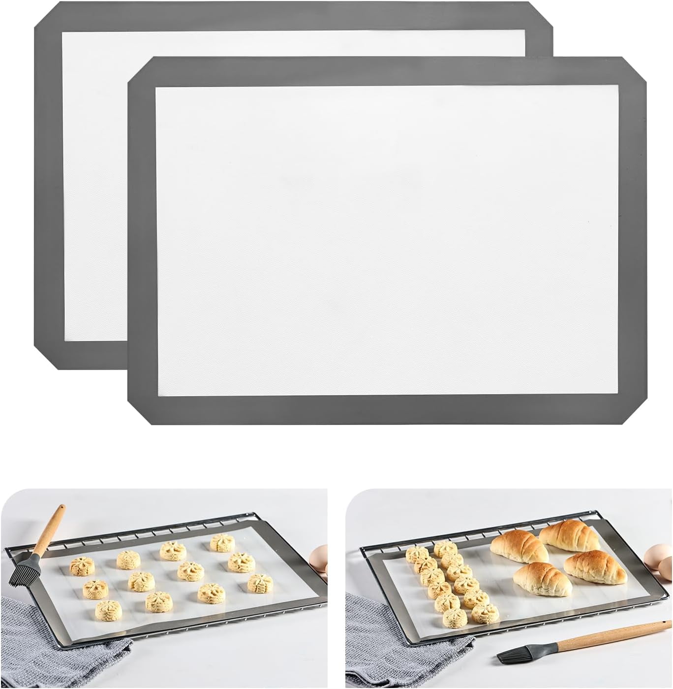 Silicone Baking Mat, 16.5"x11.6" Non Stick usable Silicone Cooking Mat ...