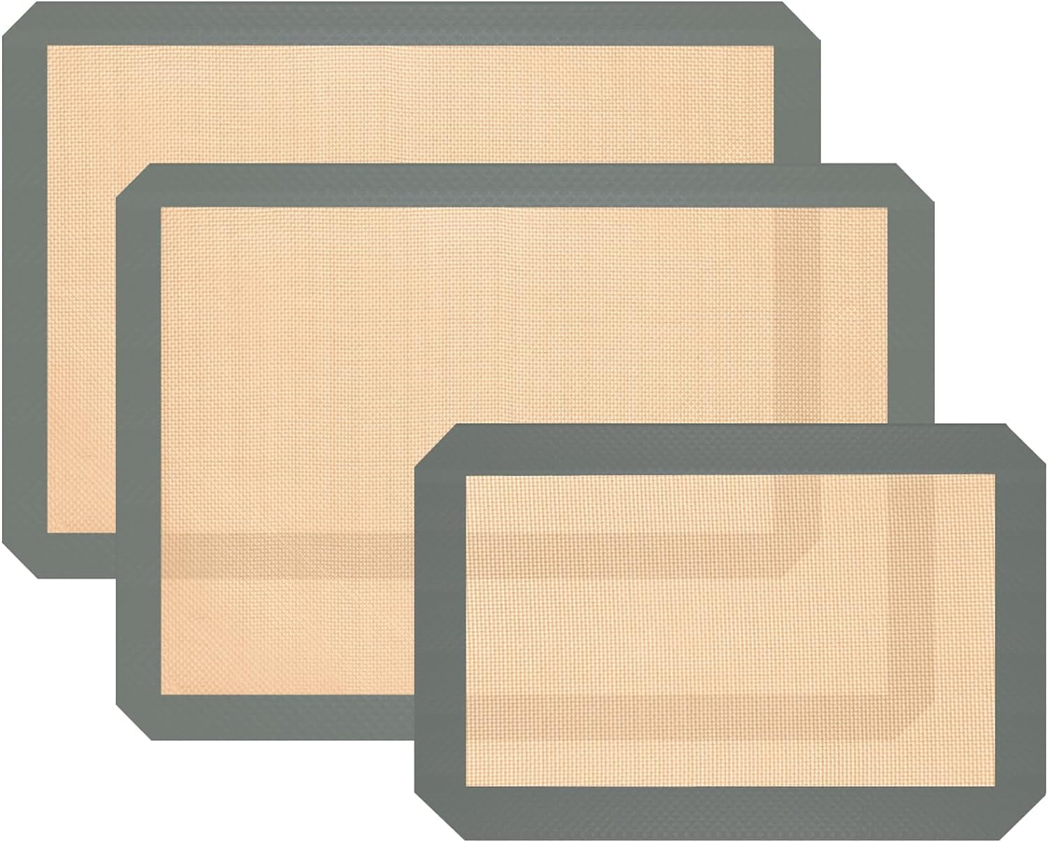 Silicone Baking Mat, 3 Pack Reusable Baking Mat, Non-Stick, Food Safe ...