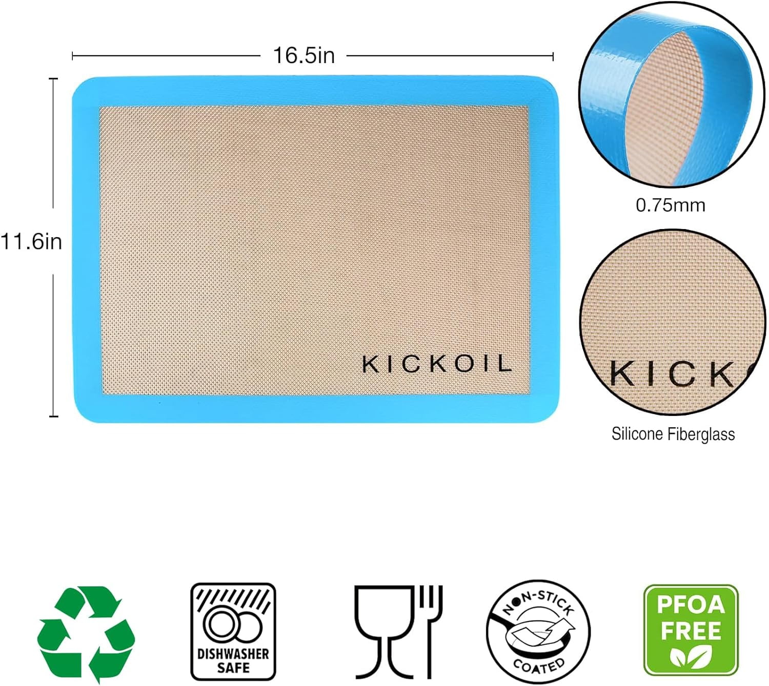 Silicone Baking Mat Cookie Sheet Set Of 3 Non-Stick Baking Sheet For ...