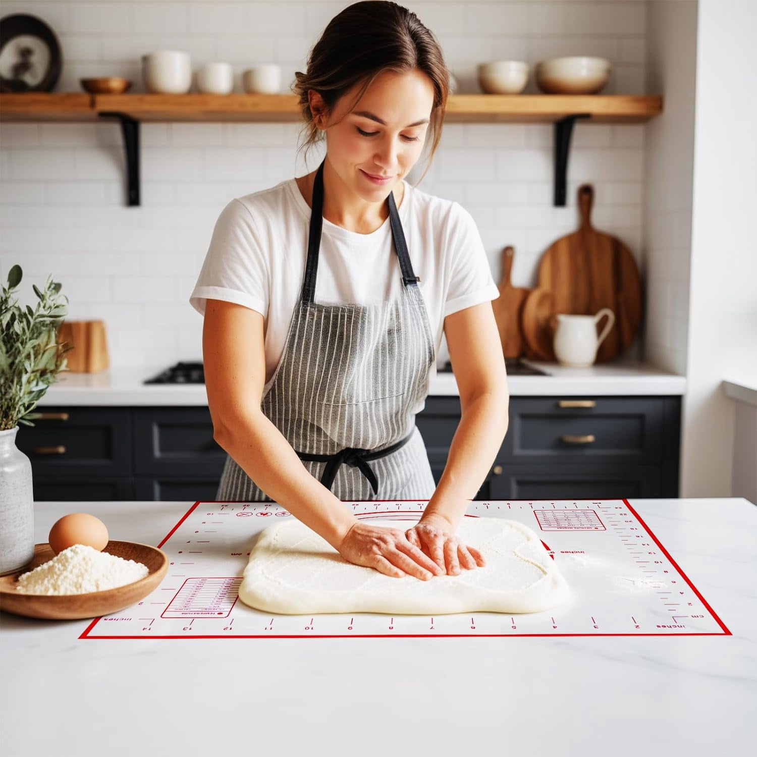 Silicone Baking Mat | Non-Slip Pastry & Dough Mat with Dough Scraper ...