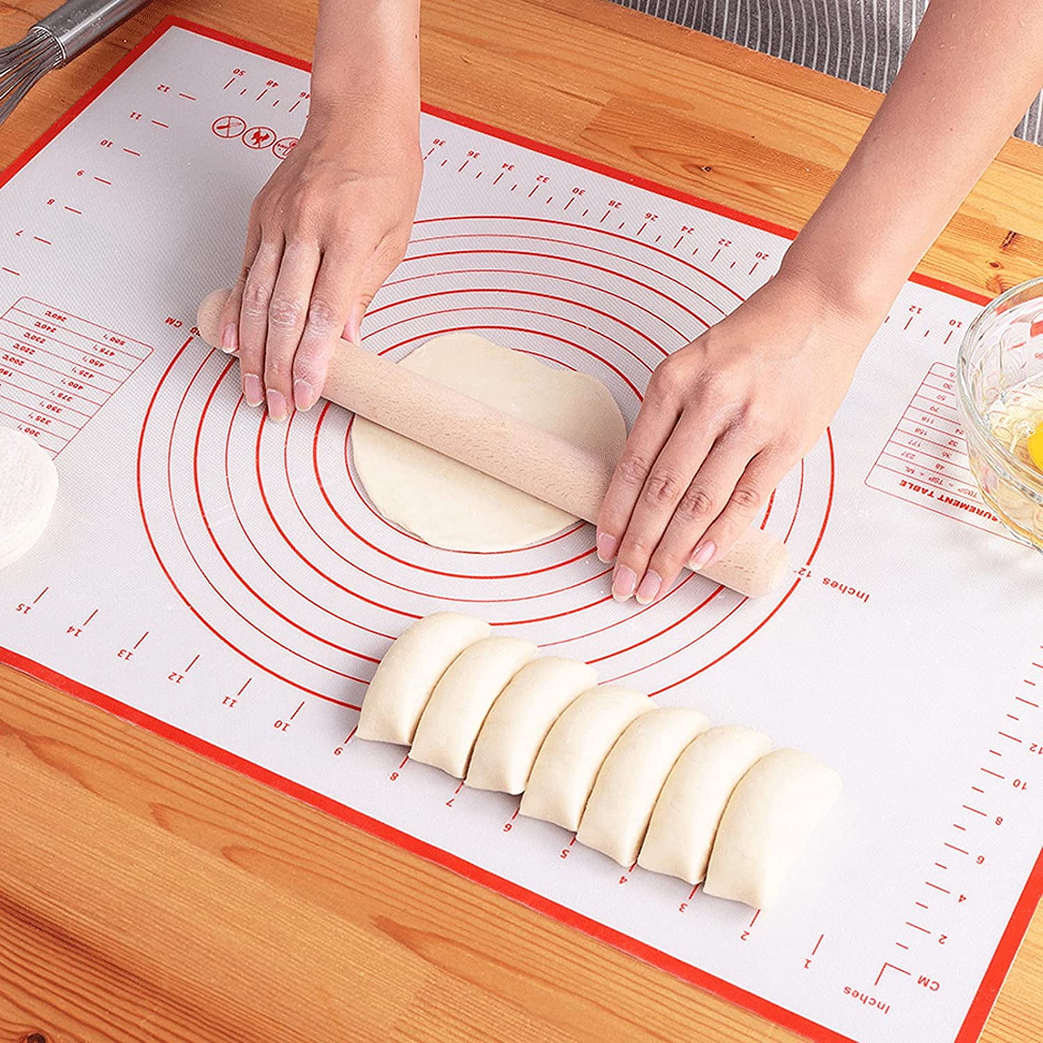 Silicone Baking Mat，Non Stick Rolling Dough with Measurements for Pie ...