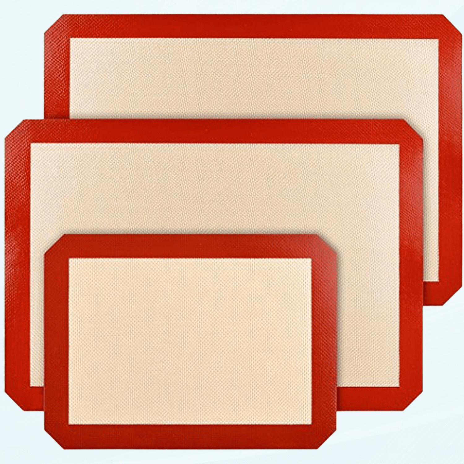 Silicone Baking Mat - Set of 3 | Non stick BPA Free - for Rolling out Dough and Baking Cookies ...