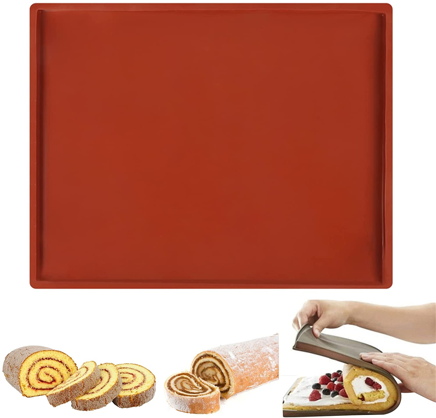 Silicone Baking Mats, Non-Slip Washable Reusable Baking Tray, Heat ...