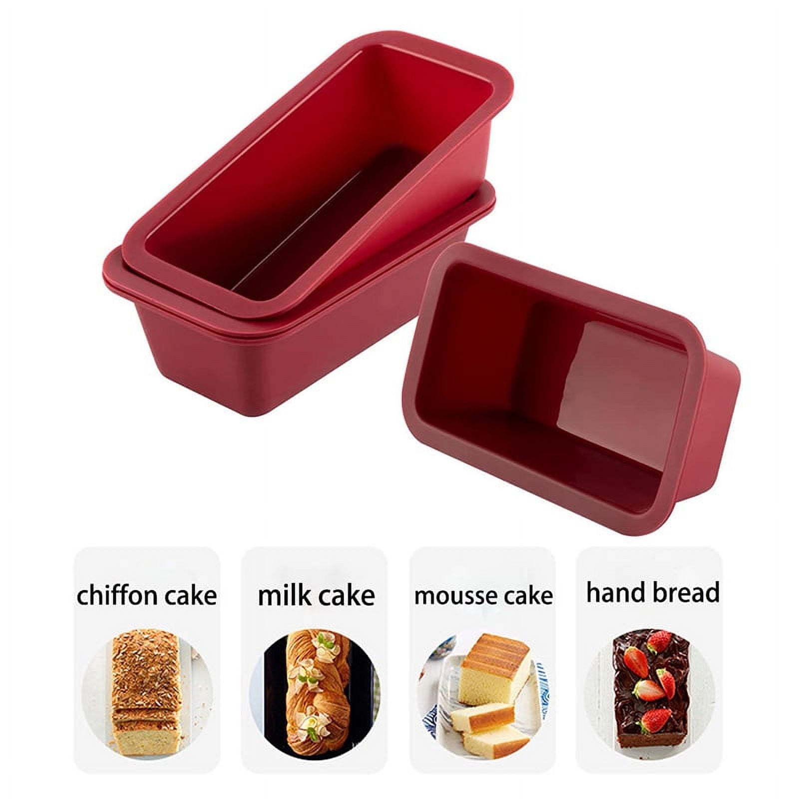 Silicone Baking Molds NonStick Rectangle Cake Pans Mini Bread Toast ...