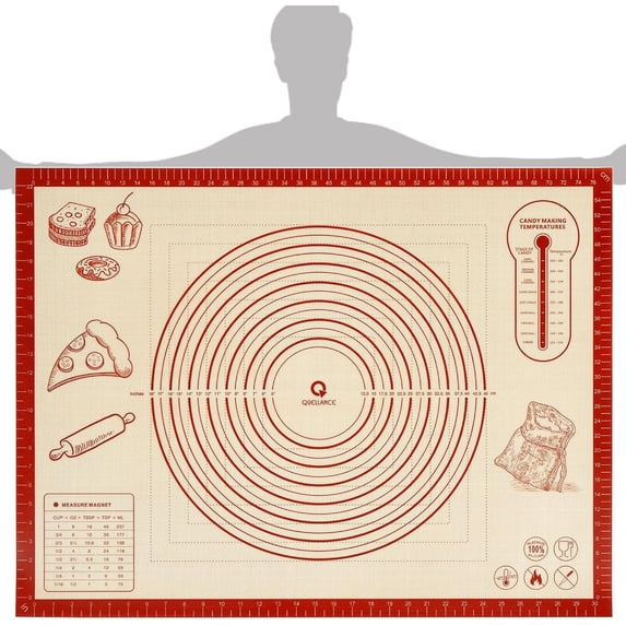 Silicone Baking Pastry Dough Mat - 28x20Inch Extra Large Cookie Bread ...