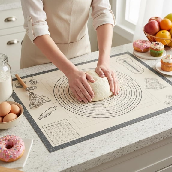 Silicone Baking Pastry Dough Mat - 28x20Inch Extra Large Cookie Bread ...