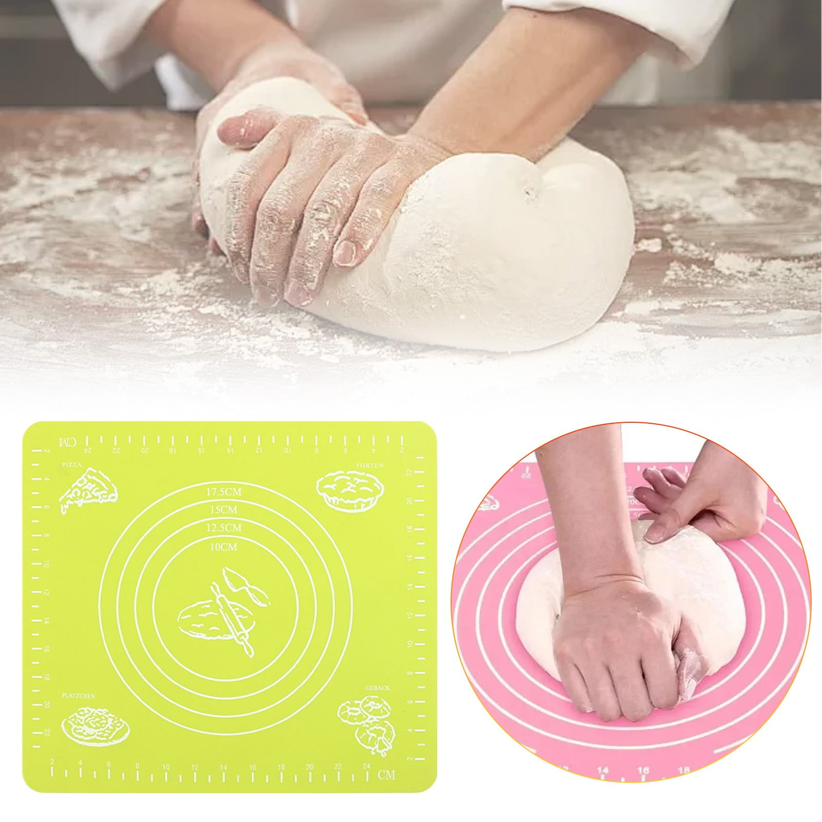 Silicone Baking Pastry Dough Mat 40x28In Extra Large Cookie Bread ...
