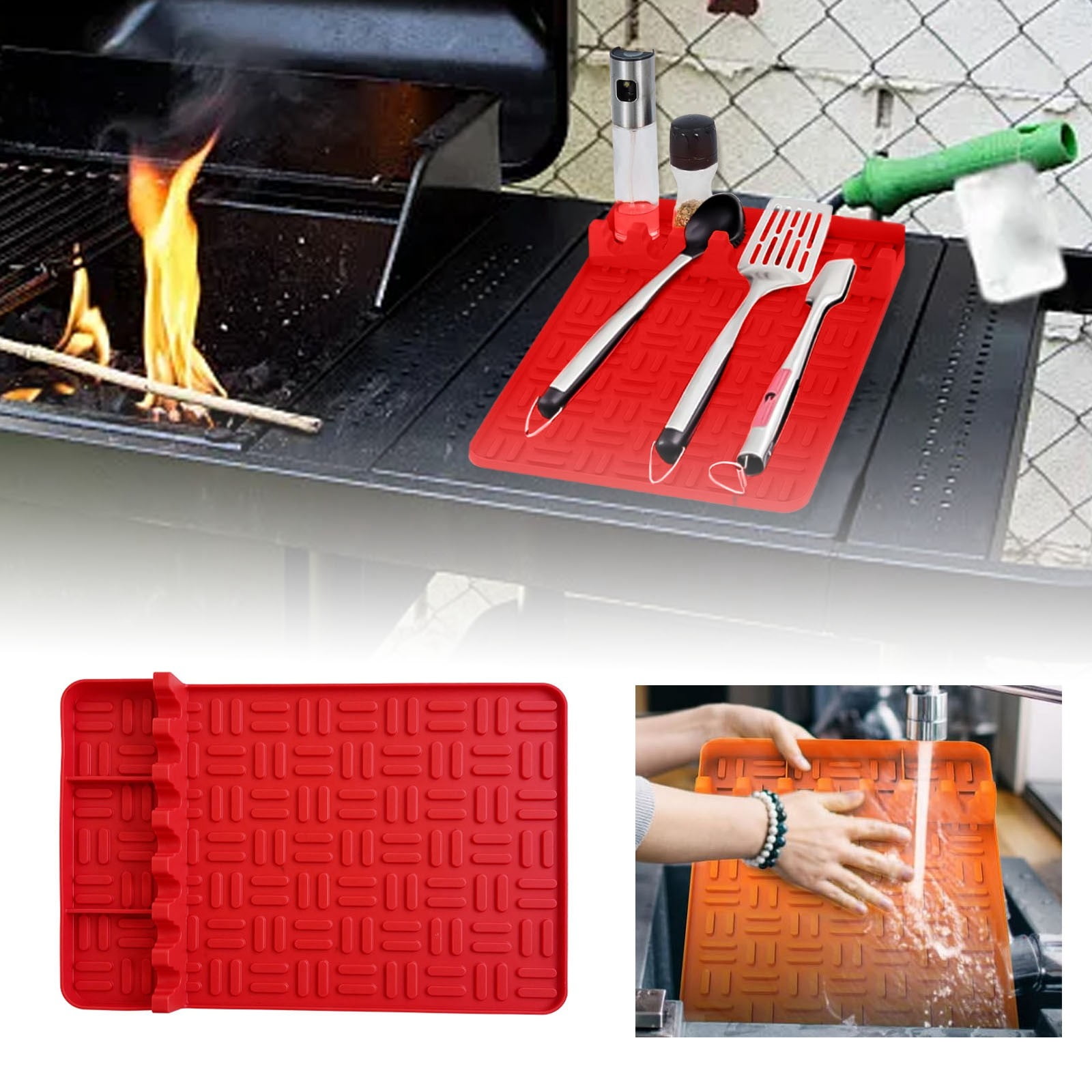 Silicone Barbecue Mat Silicone Baking Mat Sheets Air Fryer 810-2411-s ...