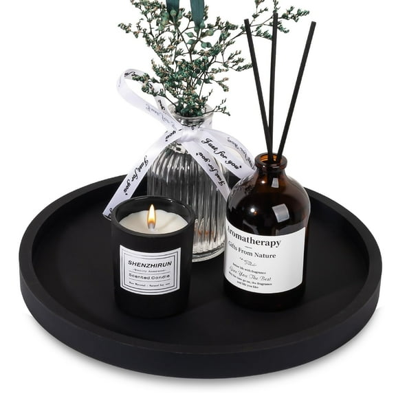 9" Oak Wood Bathroom Tray for Counter, Vanity Tray for Perfume Lotion ...