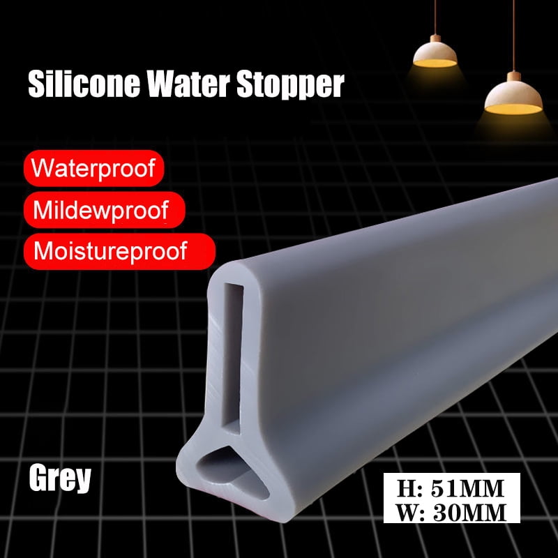 Silicone Bathroom Water Stopper Blocker Shower Dam Non-slip Dry And Wet ...