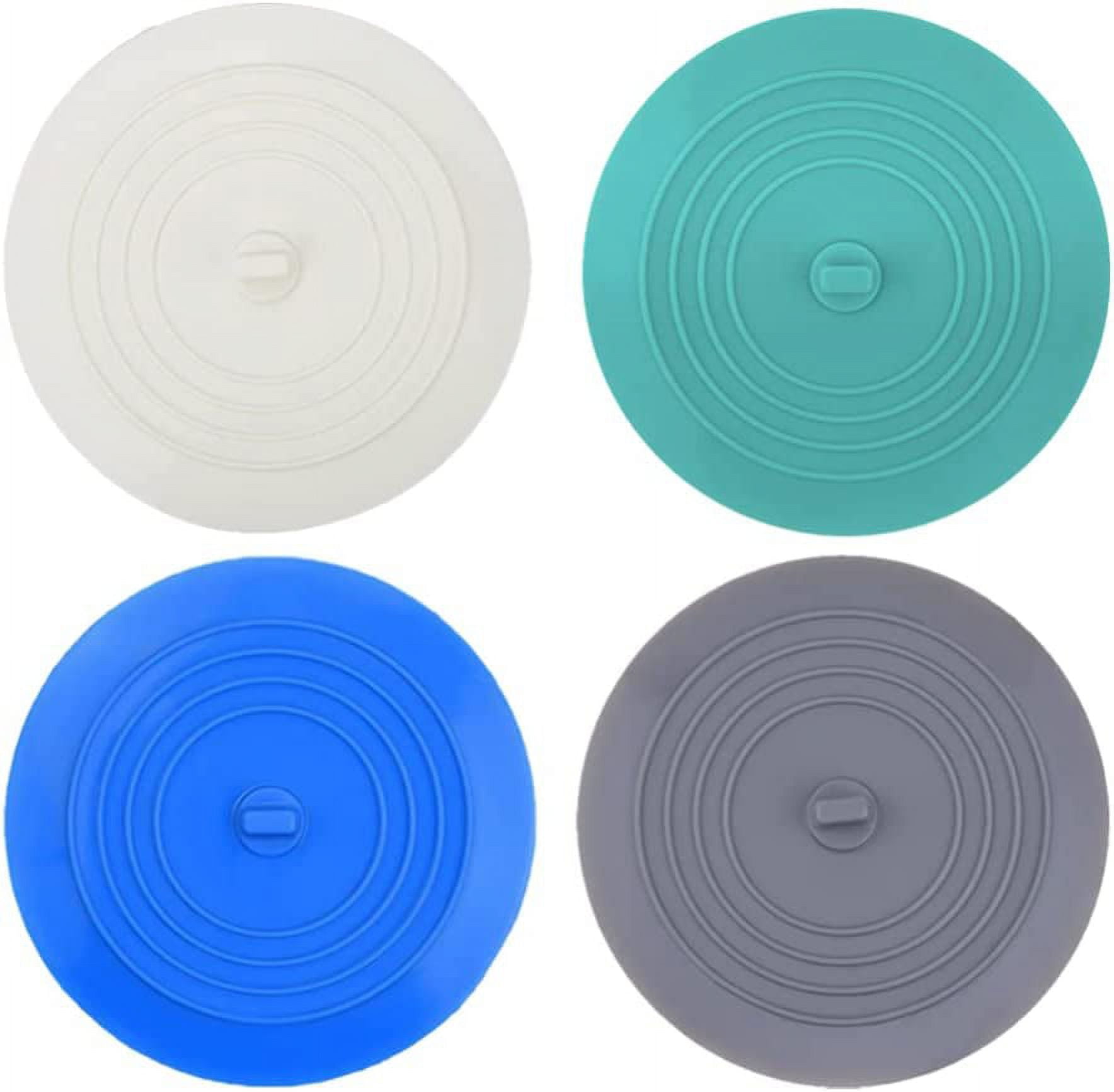 Silicone Bathtub Stopper 4 Pcs Round Drain Stoppers 4 Color Flat ...