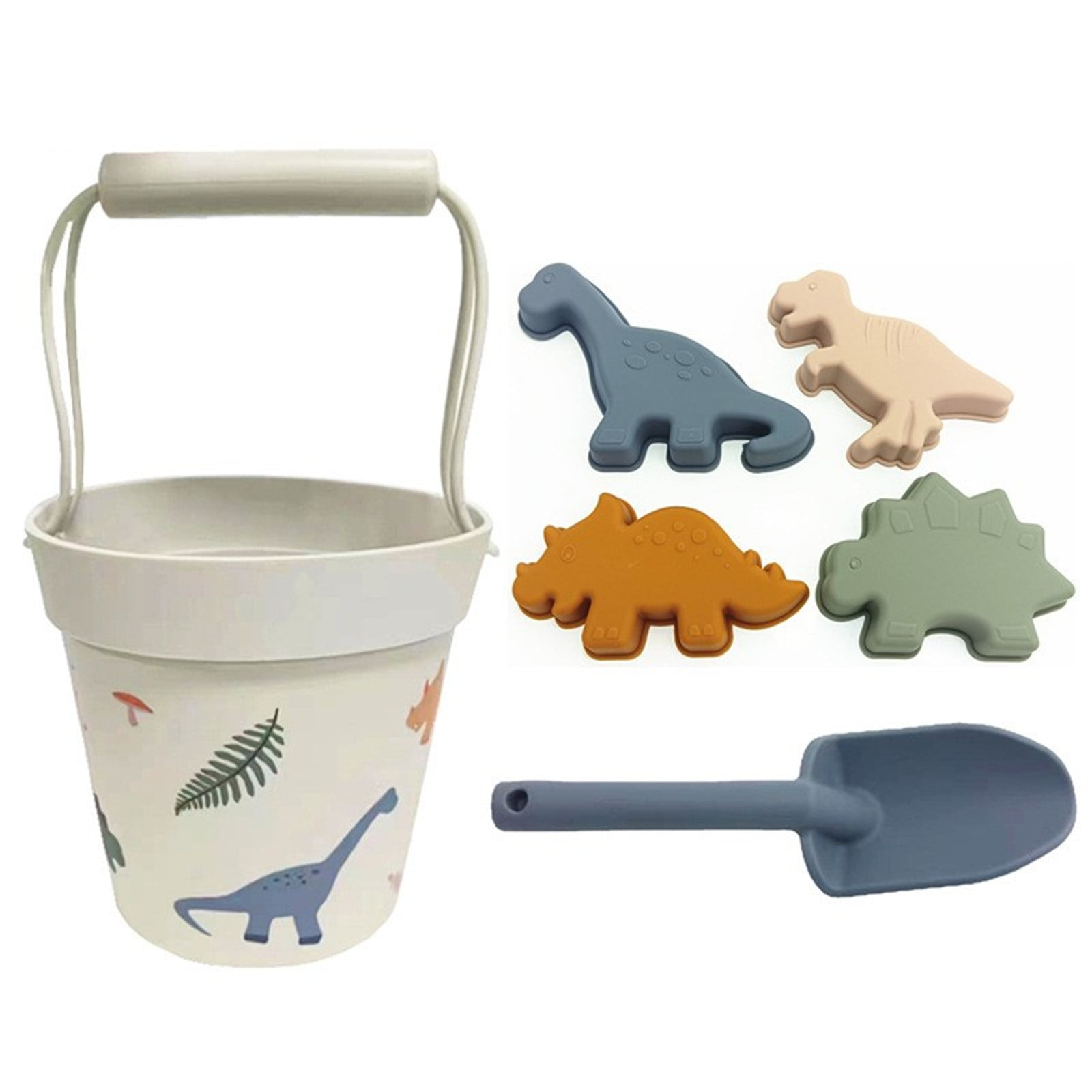 Silicone Beach Bucket Set for Babies - Dinosaur Pattern Sand & Water ...