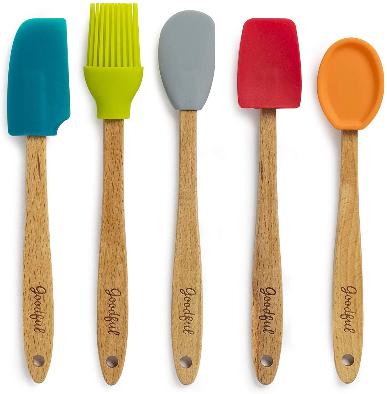 Silicone and Beechwood Mini Kitchen Utensil Set, Great for Cooking ...
