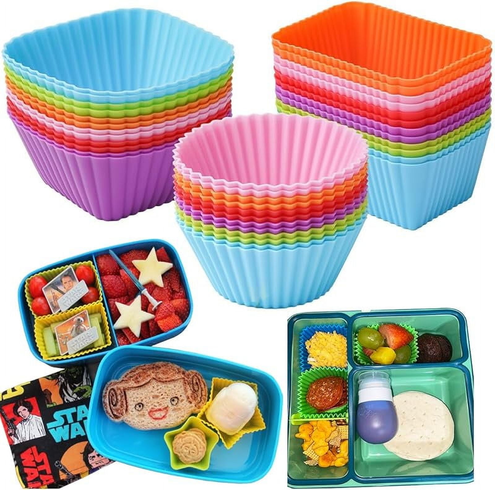 Silicone Bento Lunch Box Dividers 3 Shapes of Standard Round & Square ...