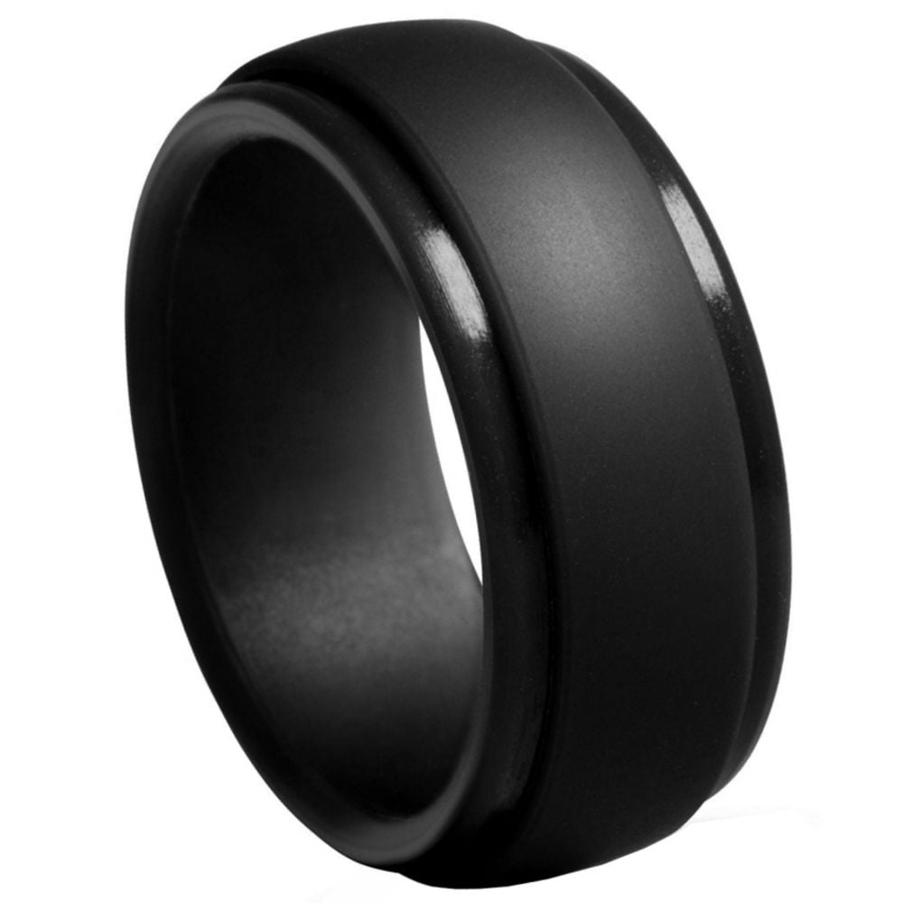 Silicone Black Band Ring, Size 10 - Walmart.com