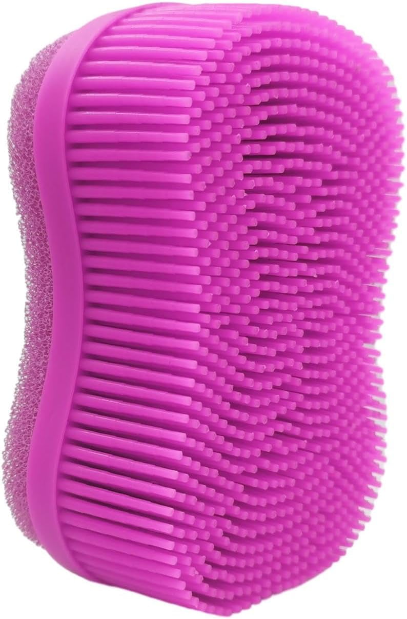 Silicone Body Scrub Brush – Premium Dual Sided Silicone Loofah Body Scrubber Palm Sized, Deeply ...